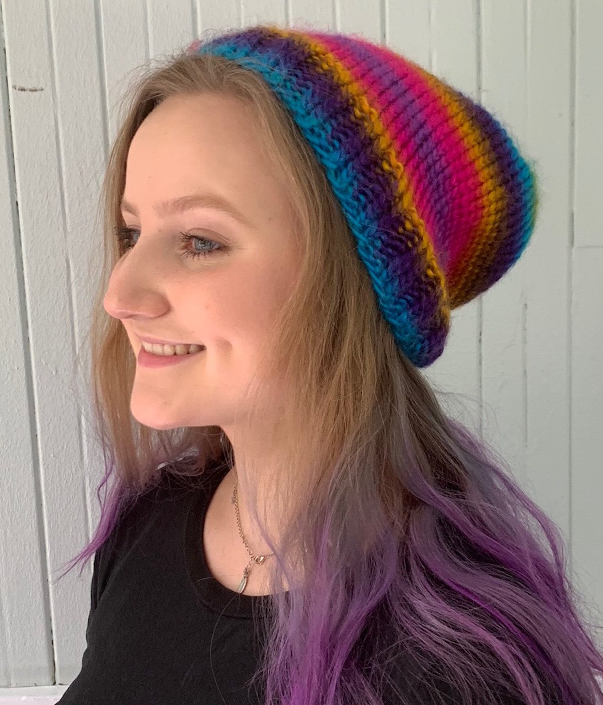 Hand Knit Beanie, Multicolor Pattern Varies, Winter Hat - Etsy UK