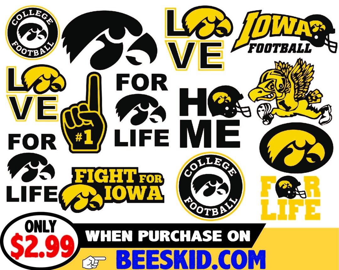 Fight-for-iowa Svg School-mascot Svgfoodball-team - Etsy