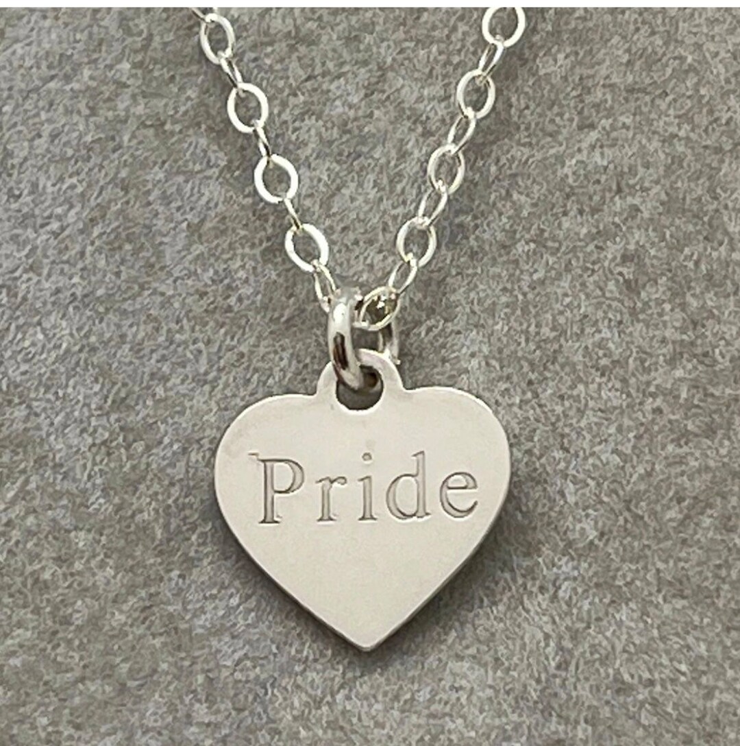 Pride Heart Silver Necklace - Etsy