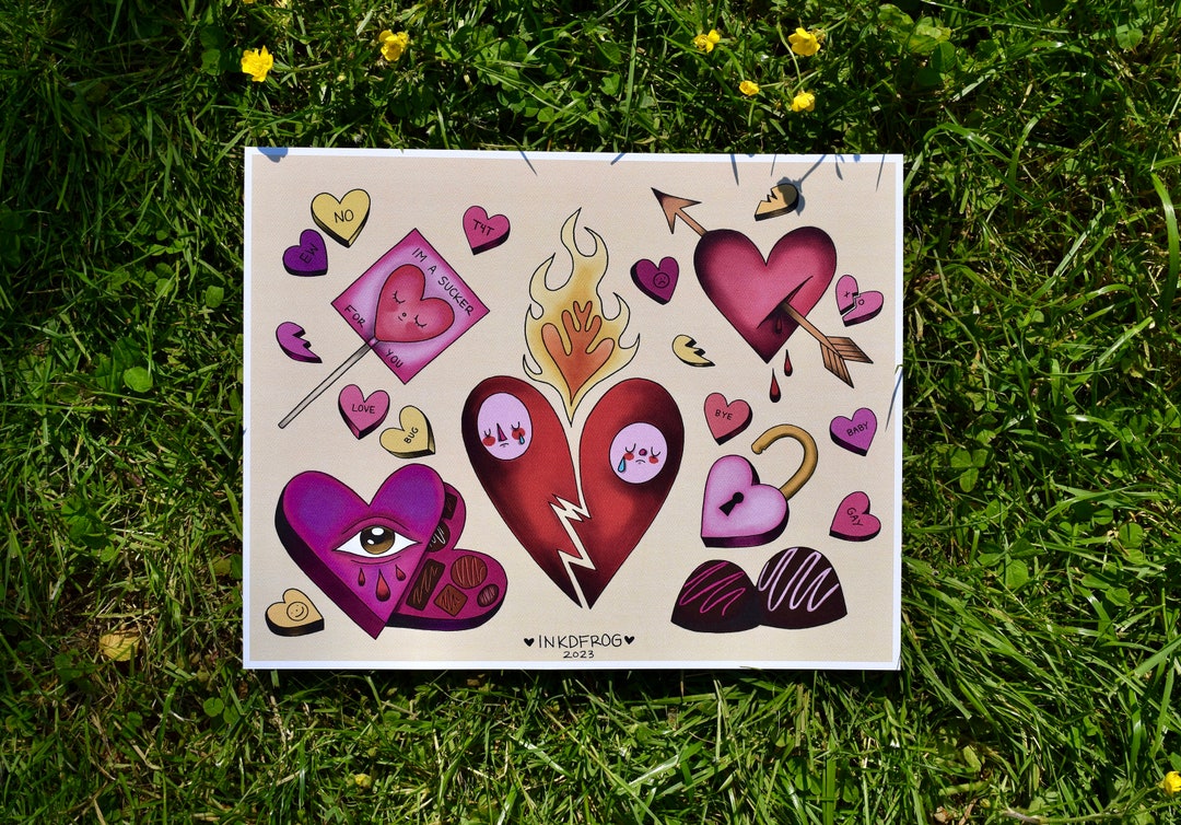 Sweet Heart Flash Sheet - Etsy