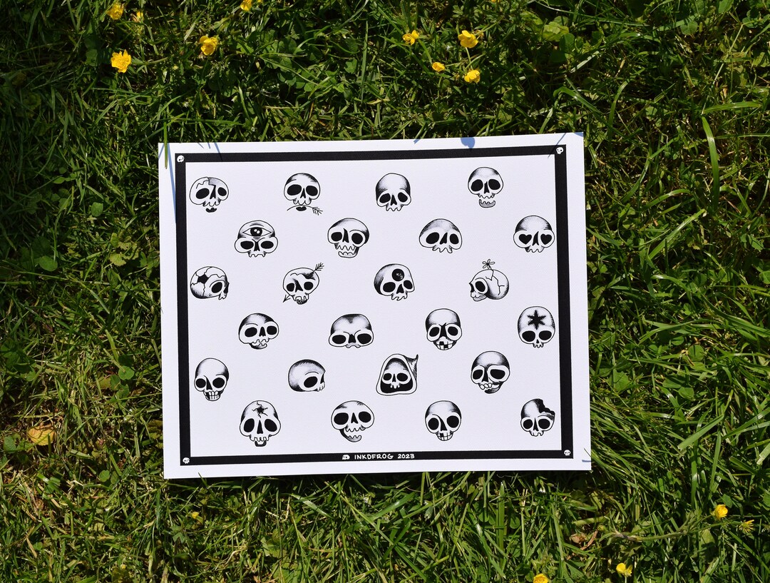 Skull Flash Sheet - Etsy