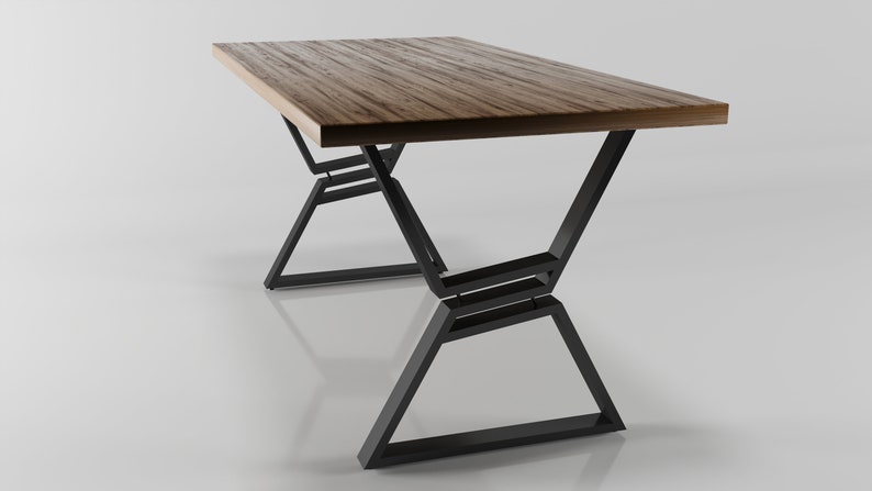 Metal Table Legs Modern H Shape 28 High Industrial Style Durable Double ...