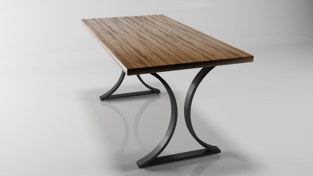 Metal Table Legs - Modern Crescent Shape - 28" High - Industrial Style ...