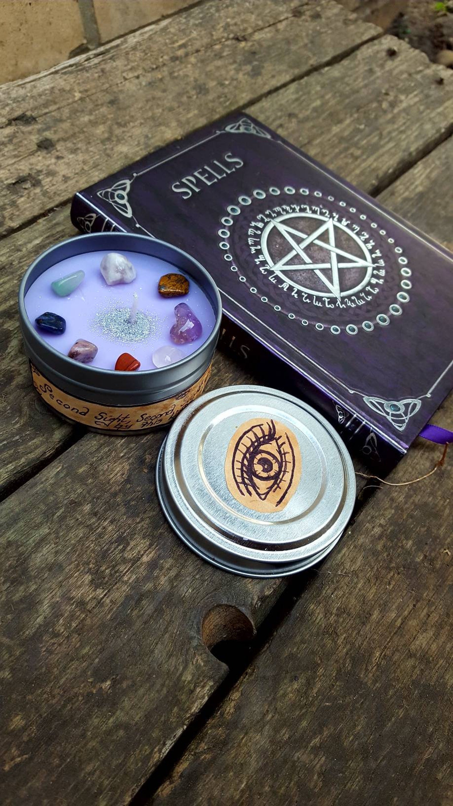 Wiccan Witch psychic Spell Candle Crystal and Herb - Etsy