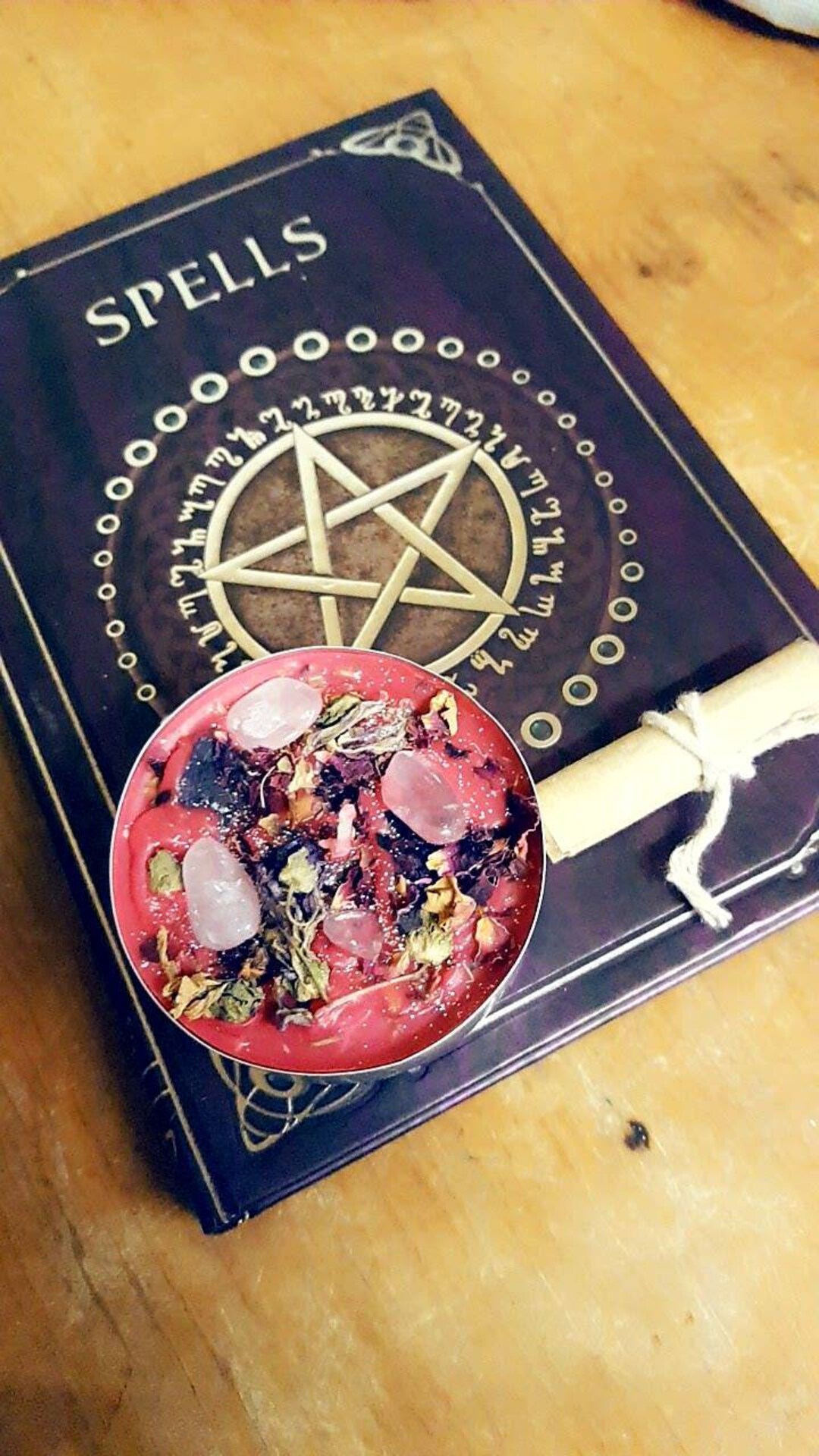 Powerful Love Ritual Spell Large Tealight With Scroll Herbal Rose ...