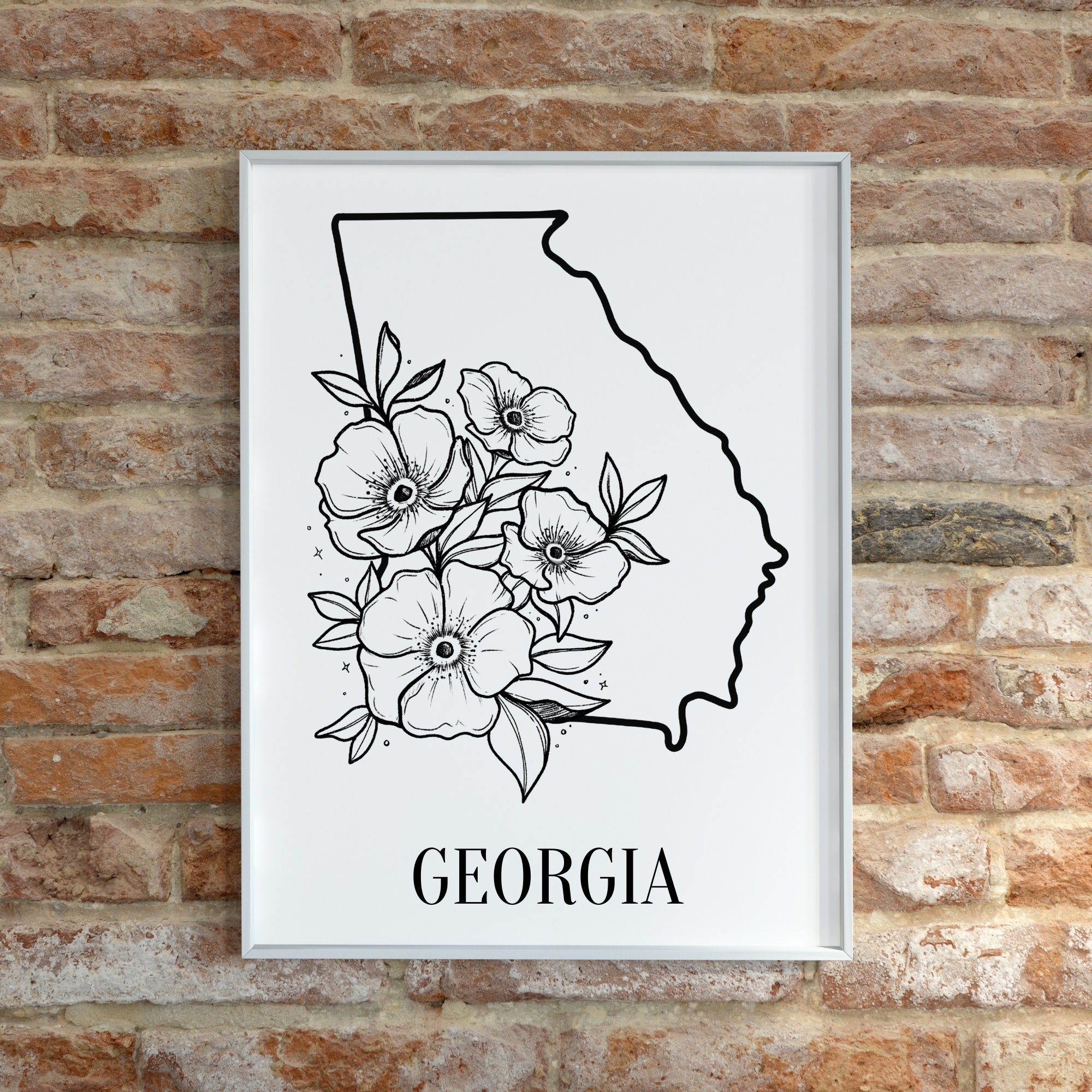 Instant Download - Georgia State Flower - Hand Drawn Design, Custom ...