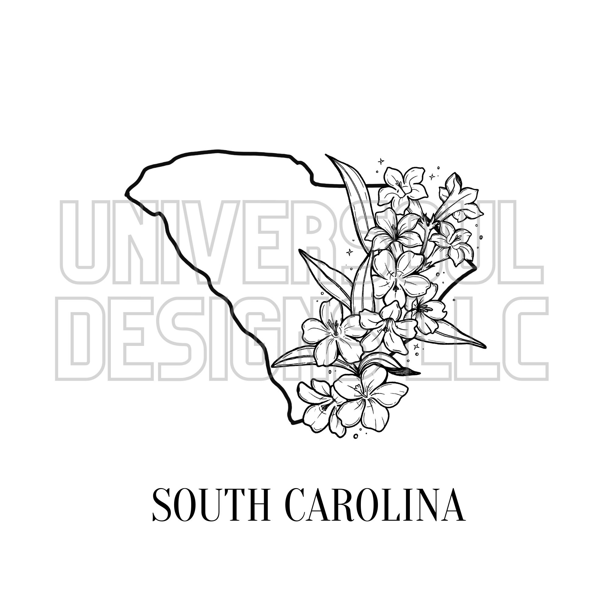 Instant Download - South Carolina State Flower - Hand Drawn Design ...
