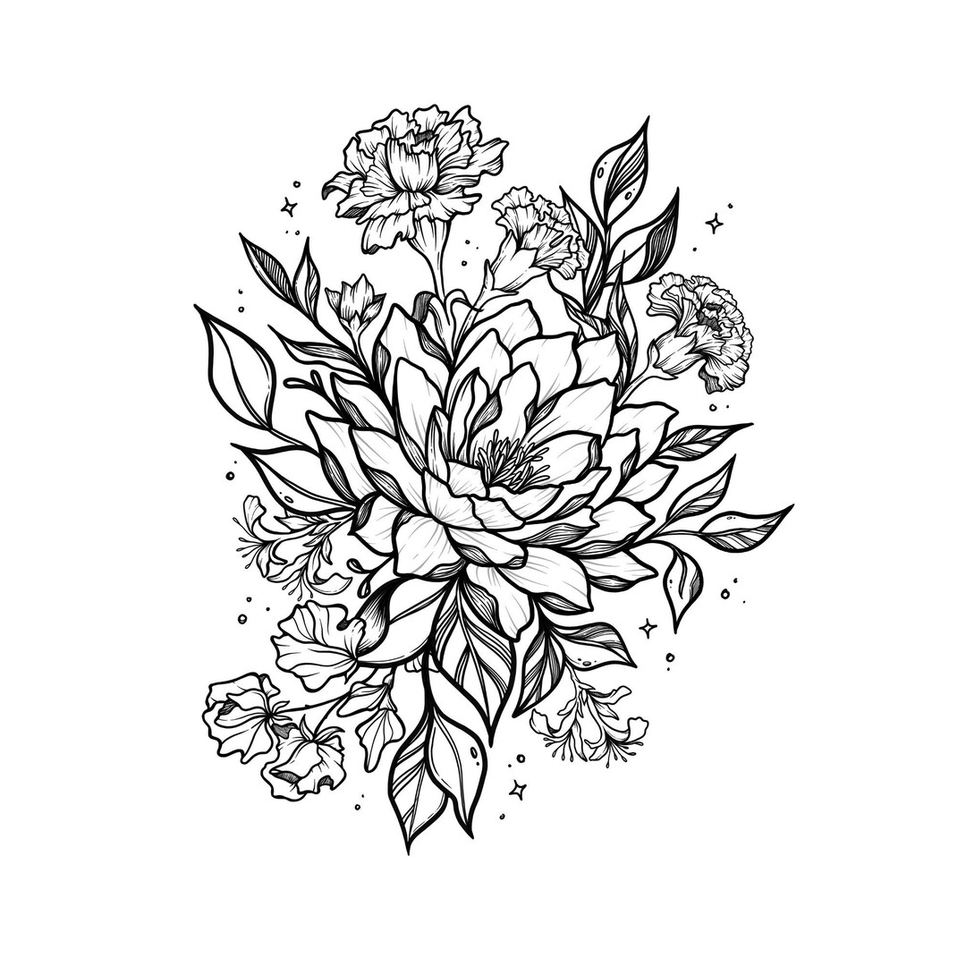 Custom Birth Flower Design - Digital File - Instant Download - Tattoo ...