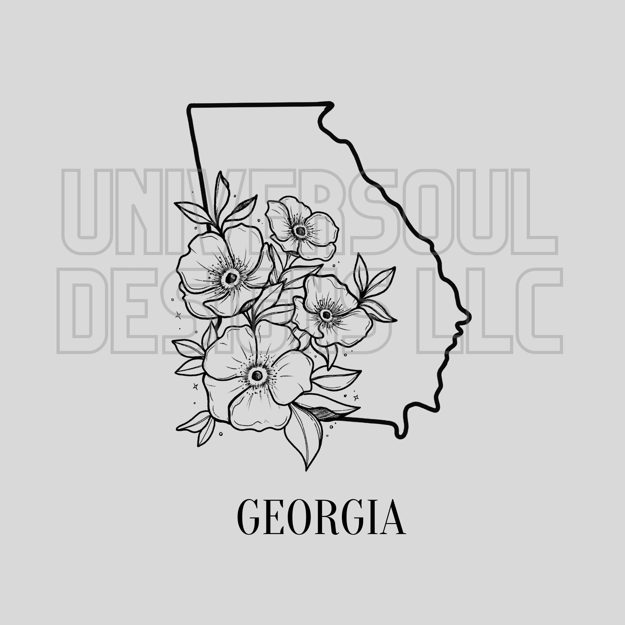 Instant Download - Georgia State Flower - Hand Drawn Design, Custom ...