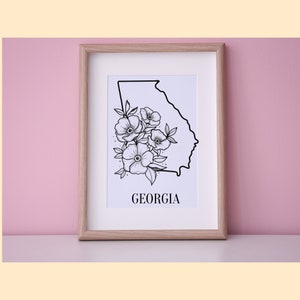 Instant Download - Georgia State Flower - Hand Drawn Design, Custom ...