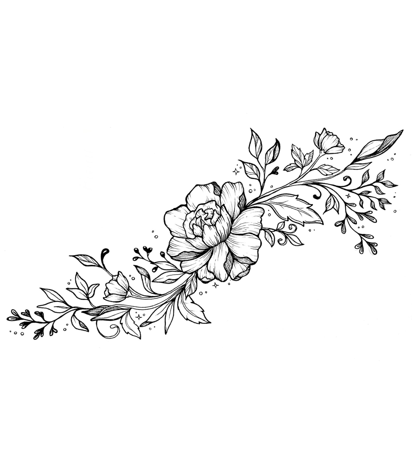 Floral Design - Instant Download Tattoo File/ Print - Etsy