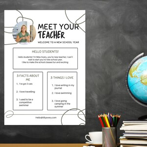 Meet the Teacher, Teacher Template,back to School,all About Me Teacher ...