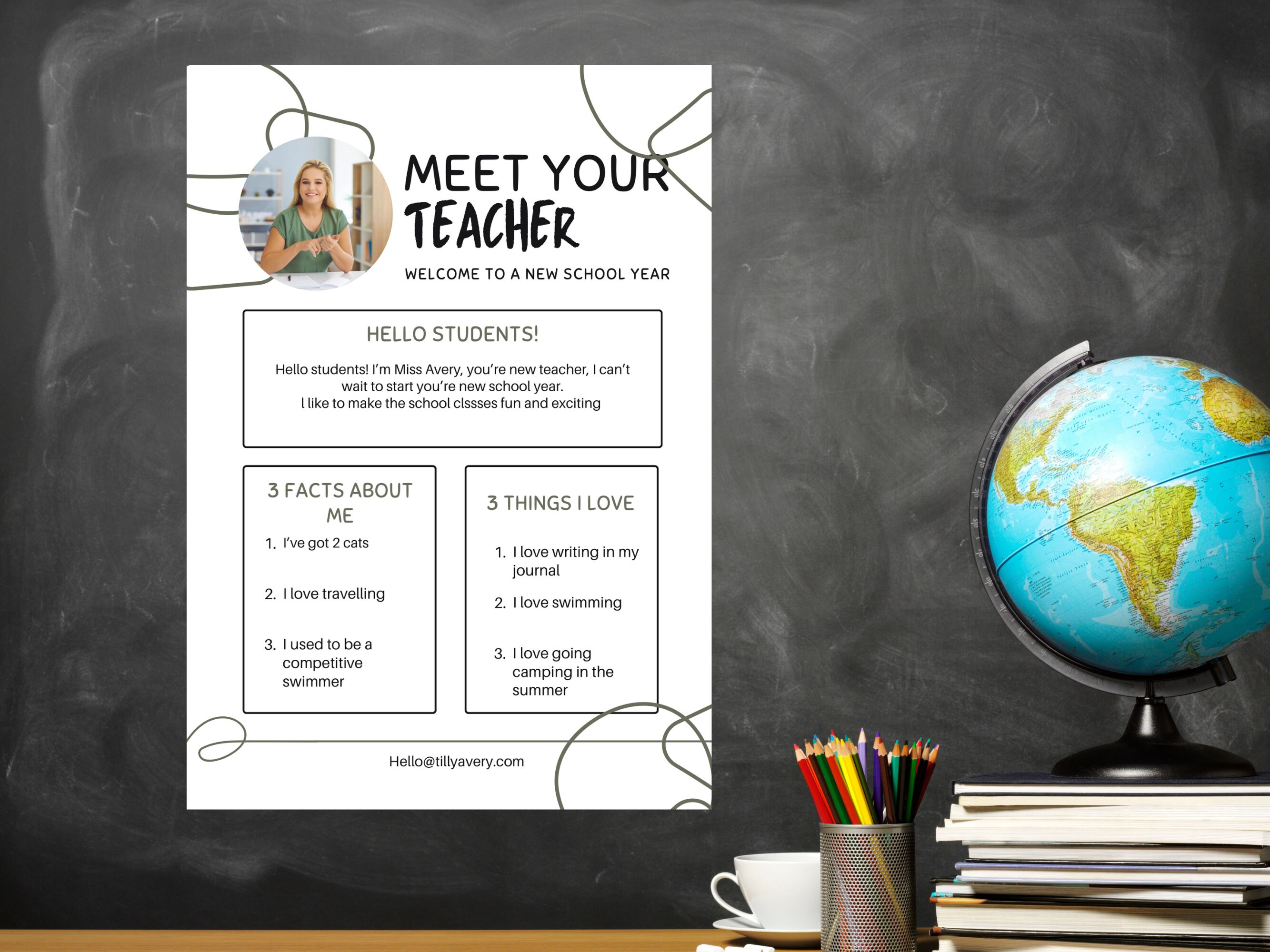 Meet the Teacher, Teacher Template,back to School,all About Me Teacher ...