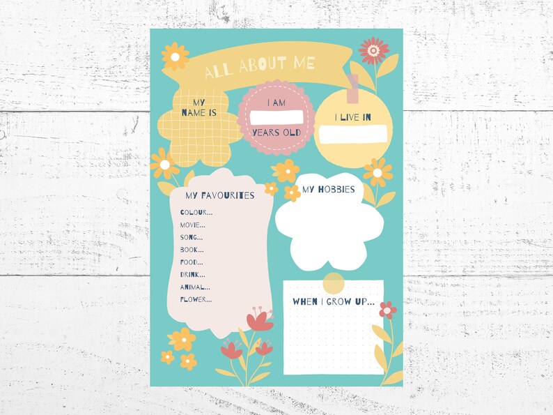 All About Me Information Sheet, Preschool, School, Daycare,inhome ...