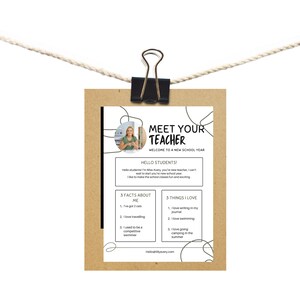 Meet the Teacher, Teacher Template,back to School,all About Me Teacher ...