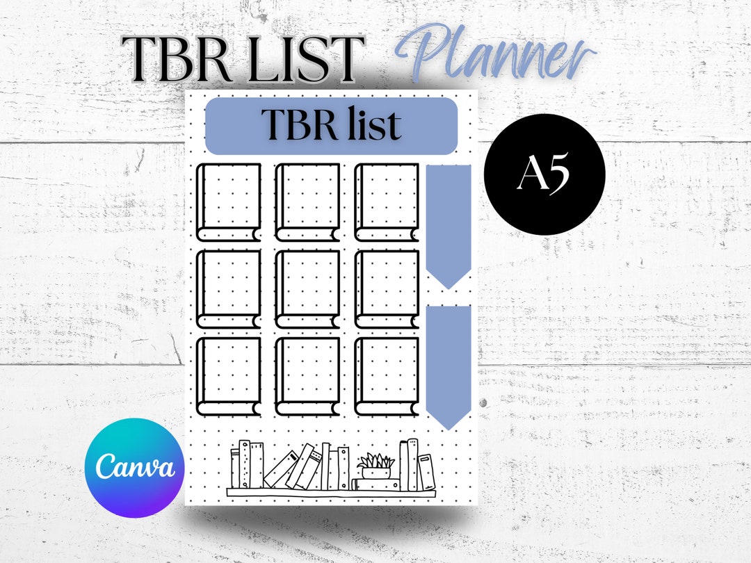 Book Reading List Printable, Tbr Tracker Printables,book Lover, Planner ...
