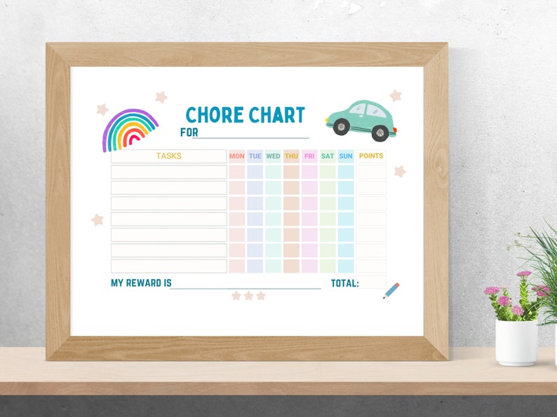 Chore Chart, Printable Routine Chart, Weekly Kids Chore Chart,instant ...