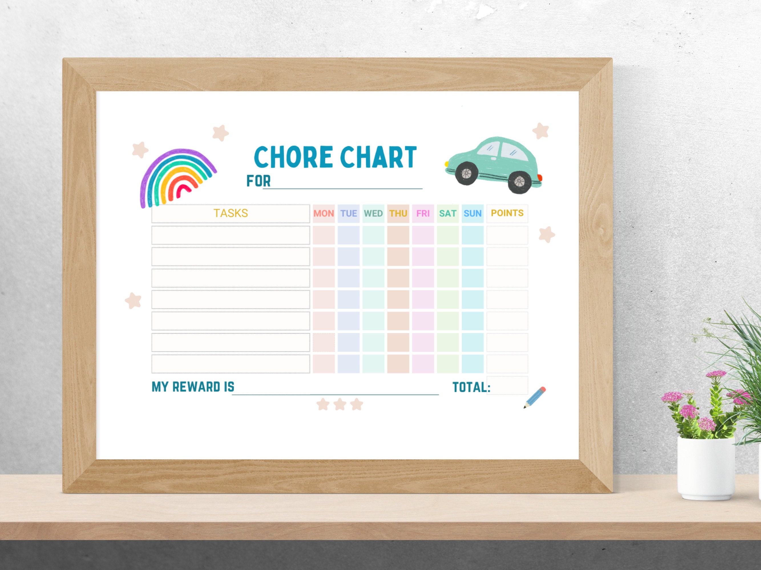Chore Chart, Printable Routine Chart, Weekly Kids Chore Chart,instant ...