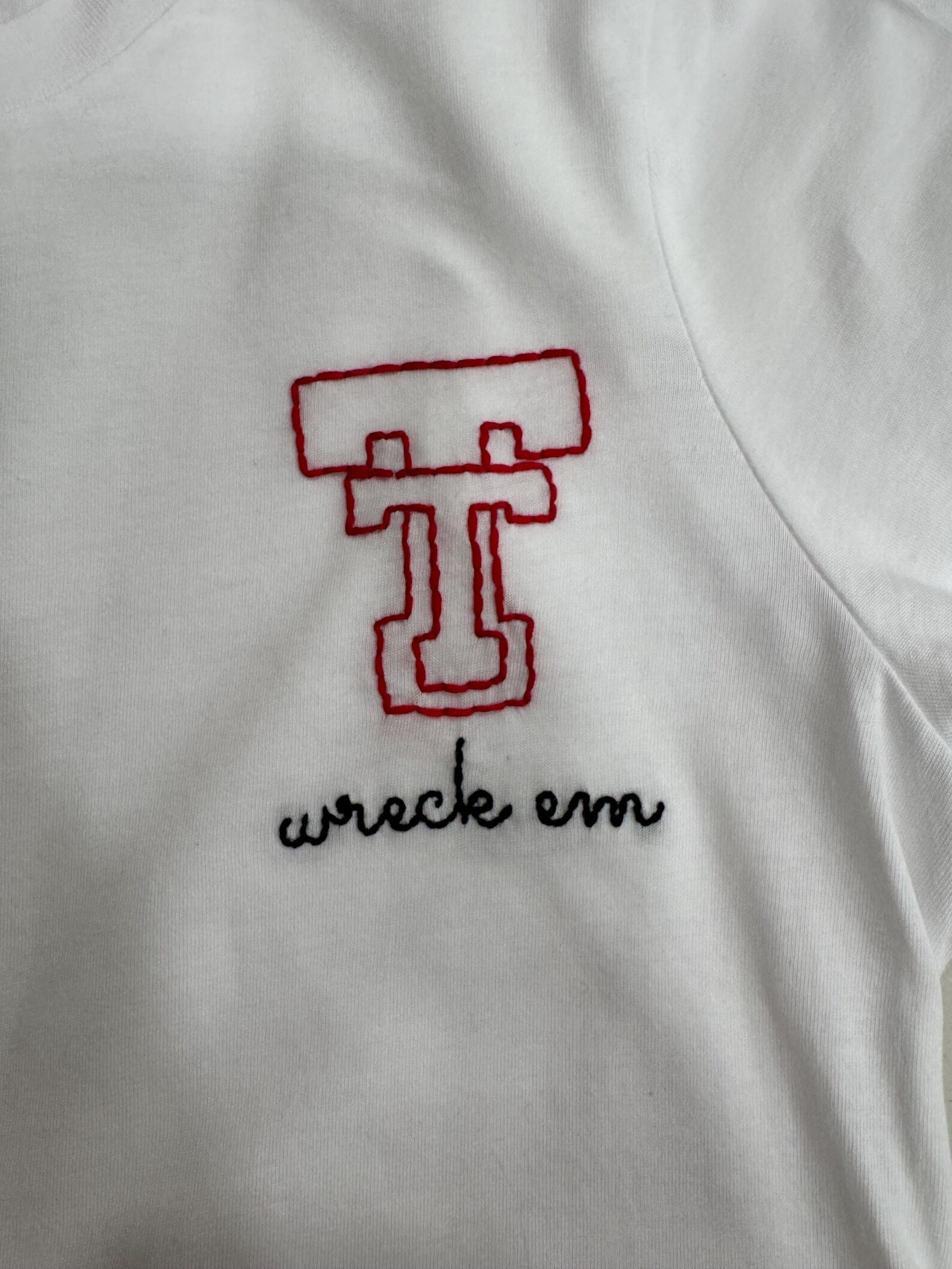 Wreck 'em Texas Tech Shirt: Hand Embroidered Game Day Attire - Etsy