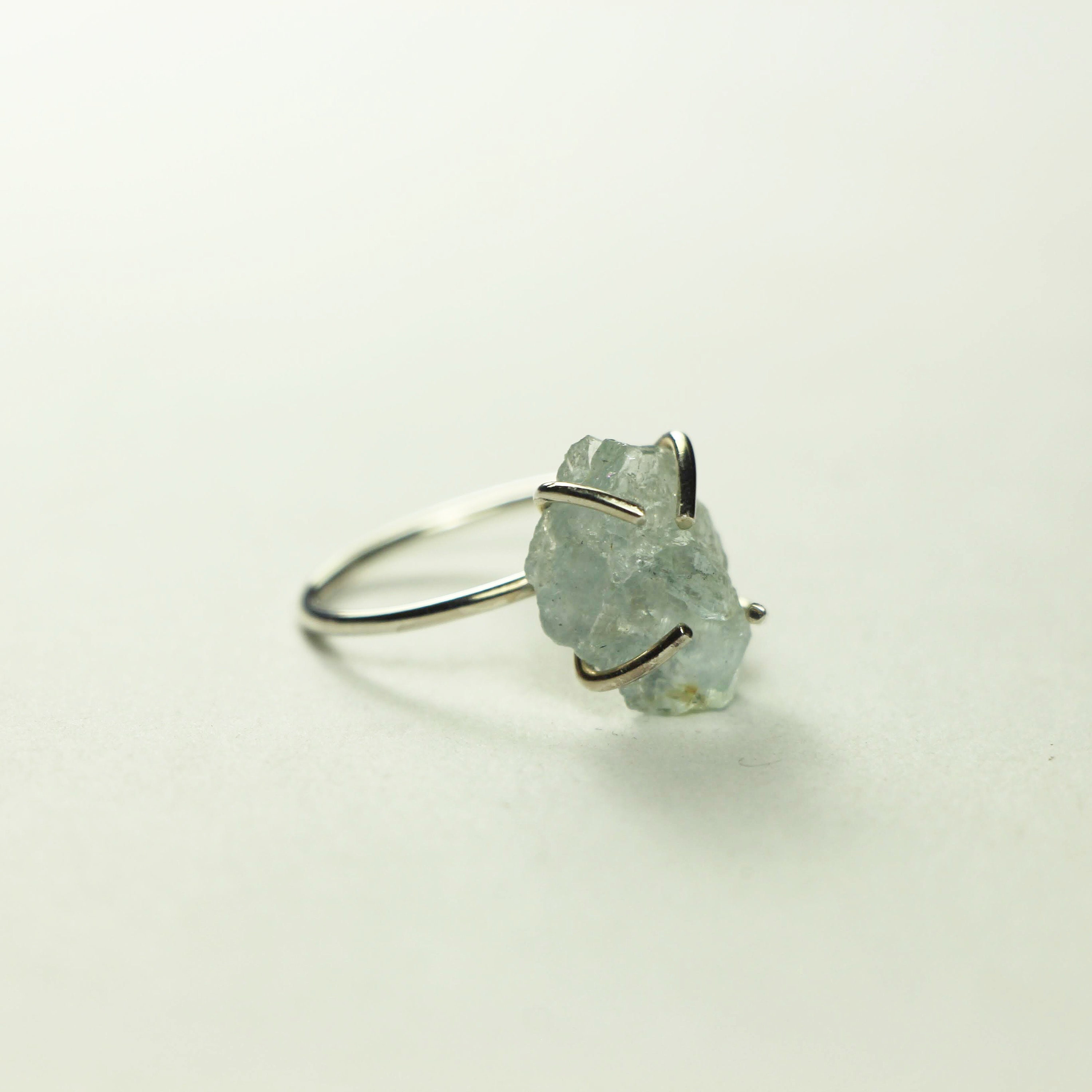 995 Sterling Silver Raw Gemstone Ring - Etsy 日本