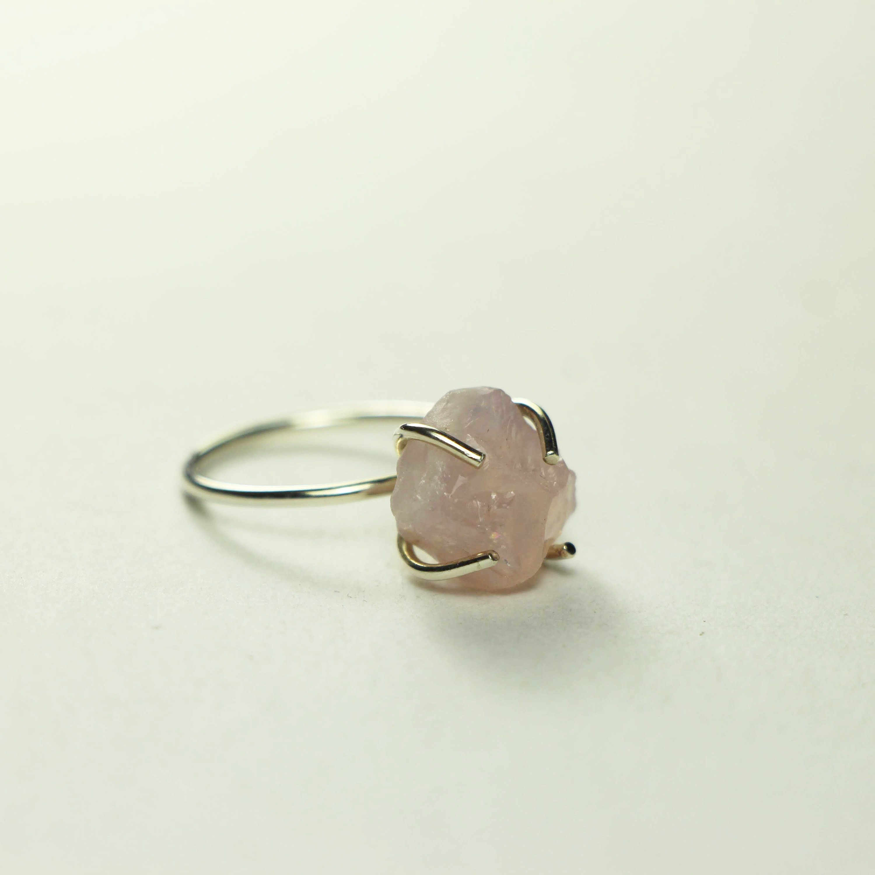 995 Sterling Silver Raw Gemstone Ring - Etsy 日本
