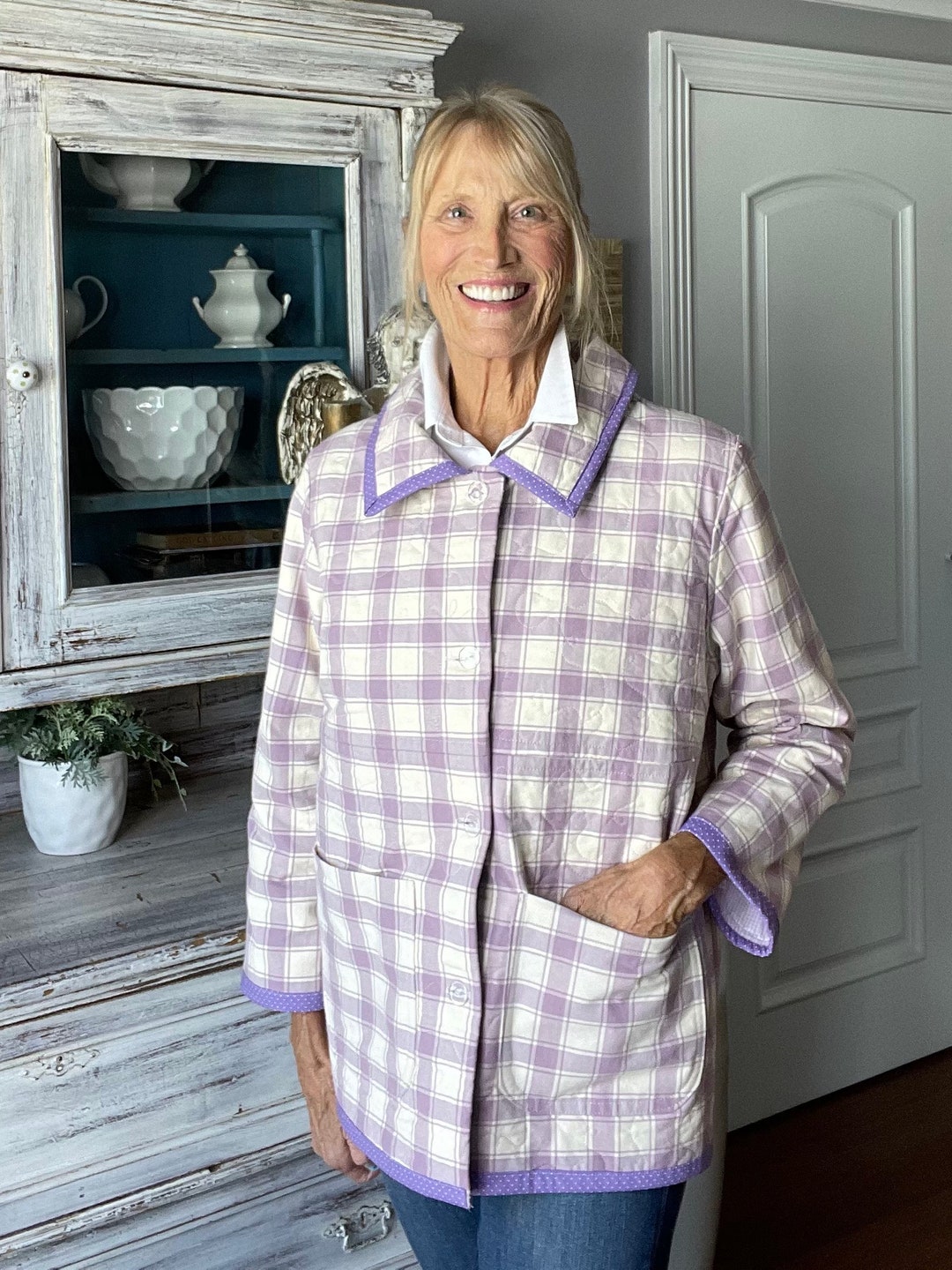 Lavender Quilted Jacket, Quilt Coat, Chore Coat, Market Street Quilts ...