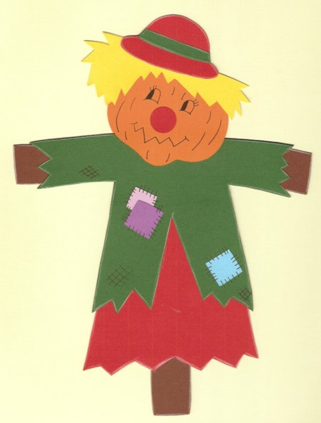 Scarecrow-cardboard-window-picture-autumn-decoration - Etsy