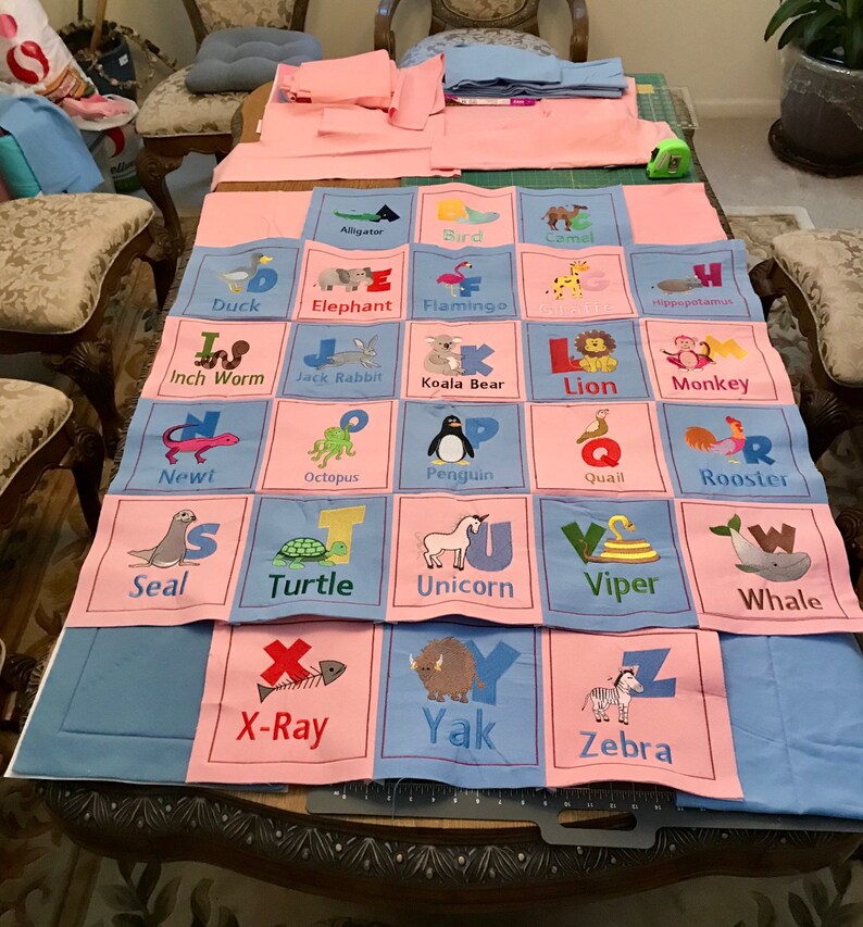 Alphabet Quilt With Zoo Animals - Etsy