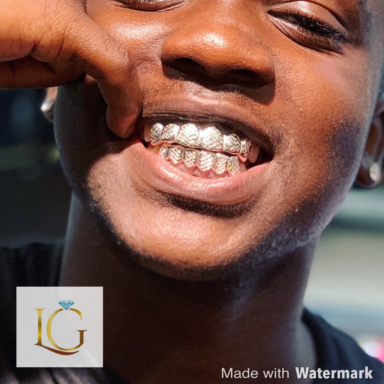 Custom Grillz 6pc on 6pc With Diamond Cuts silver/10k/14k | Etsy