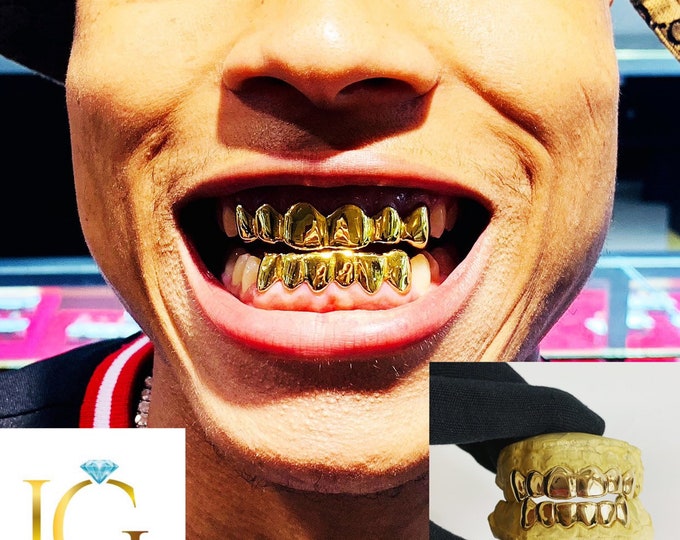 Custom Grillz 6pc on 6pc Solid Grillz (silver/10k/14k) - Etsy