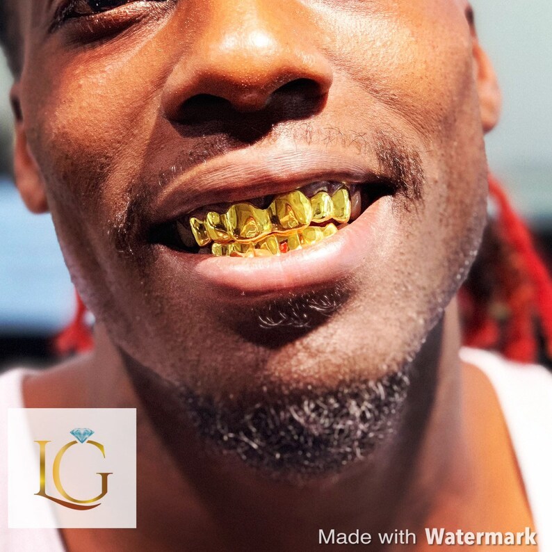Custom Grillz 6pc on 6pc Solid Grillz silver/10k/14k - Etsy