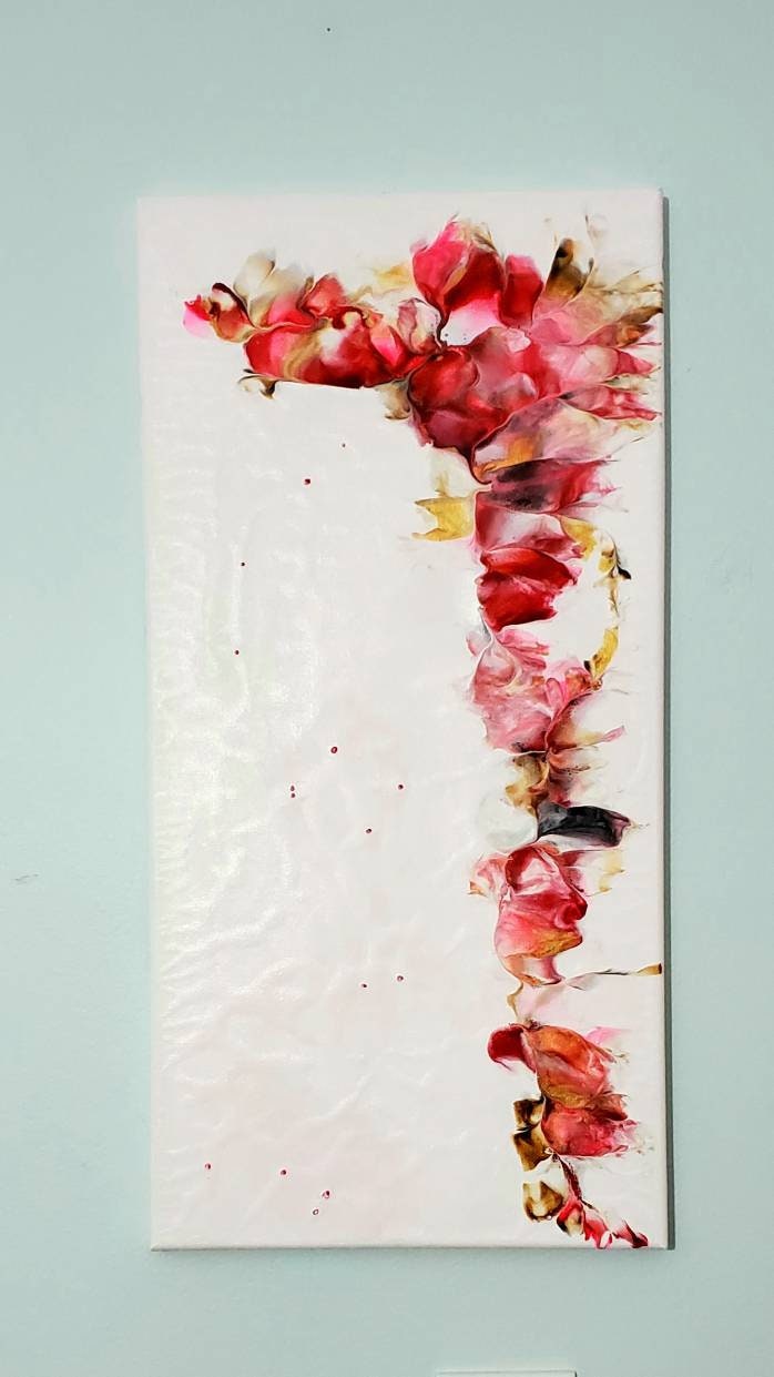 Acrylic Pouring, Flowers, Beautiful Accent, Home Decor, 10 in X 20 In ...