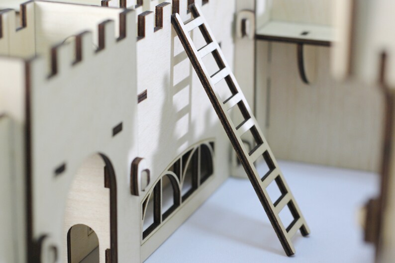 Wooden Castle Laser Cut Vector File for Cnc 3mm, 4 Mm 1/8 Inch Material ...