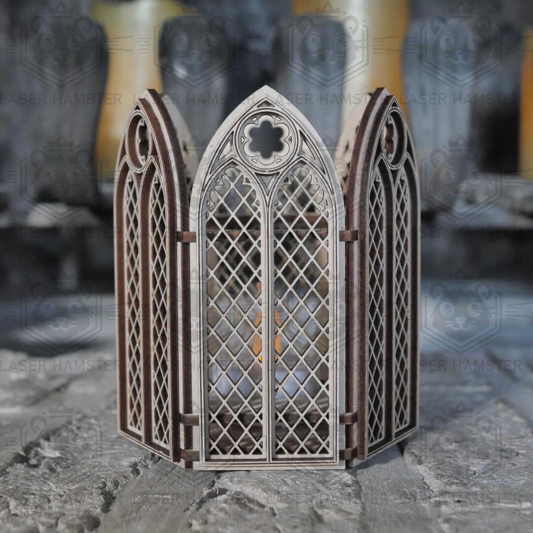 Candelabro gótico SVG – Archivo cortado a láser para 3 mm, 4 mm o 1/8 ...