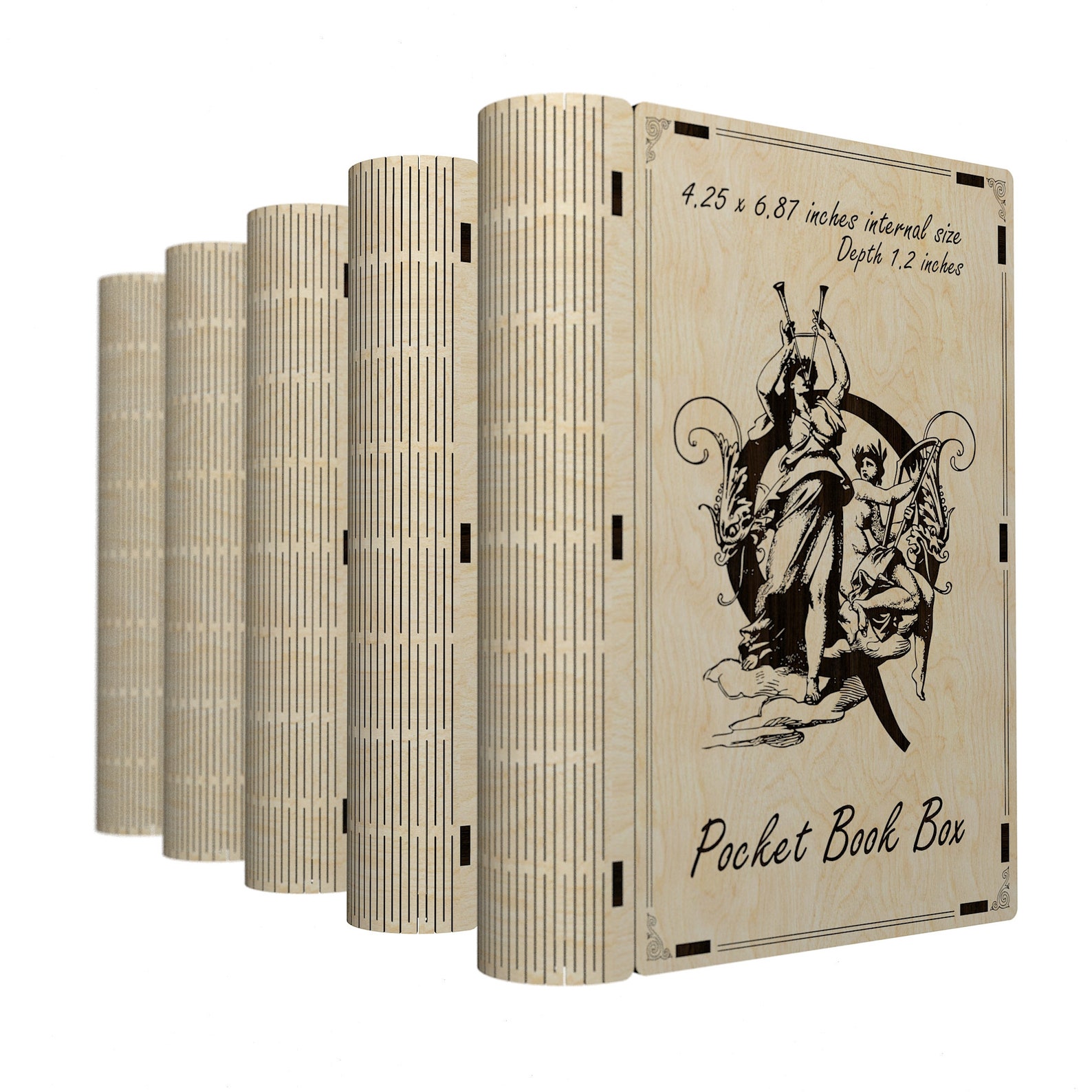 Slider Pocket Book Box 4.25" X 6.87" Inch Internal Size for 3 Mm 1/8 ...
