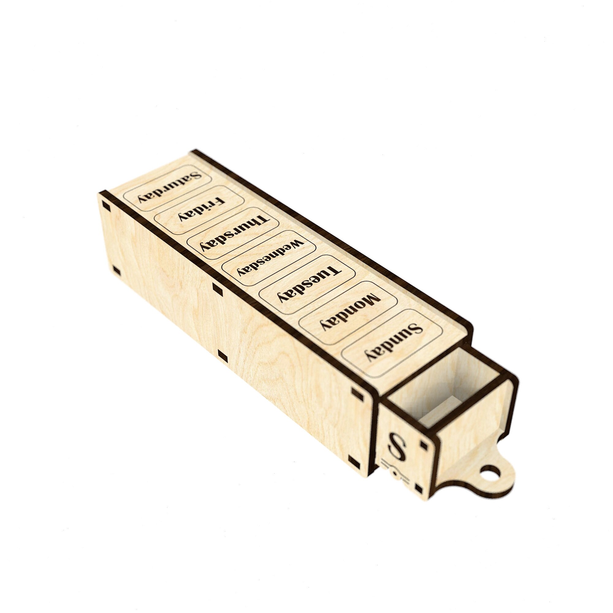 Laser Cut 3mm or 4 Mm 1/8 Inch Svg 7 Days Ones a Day Pill Organizer ...