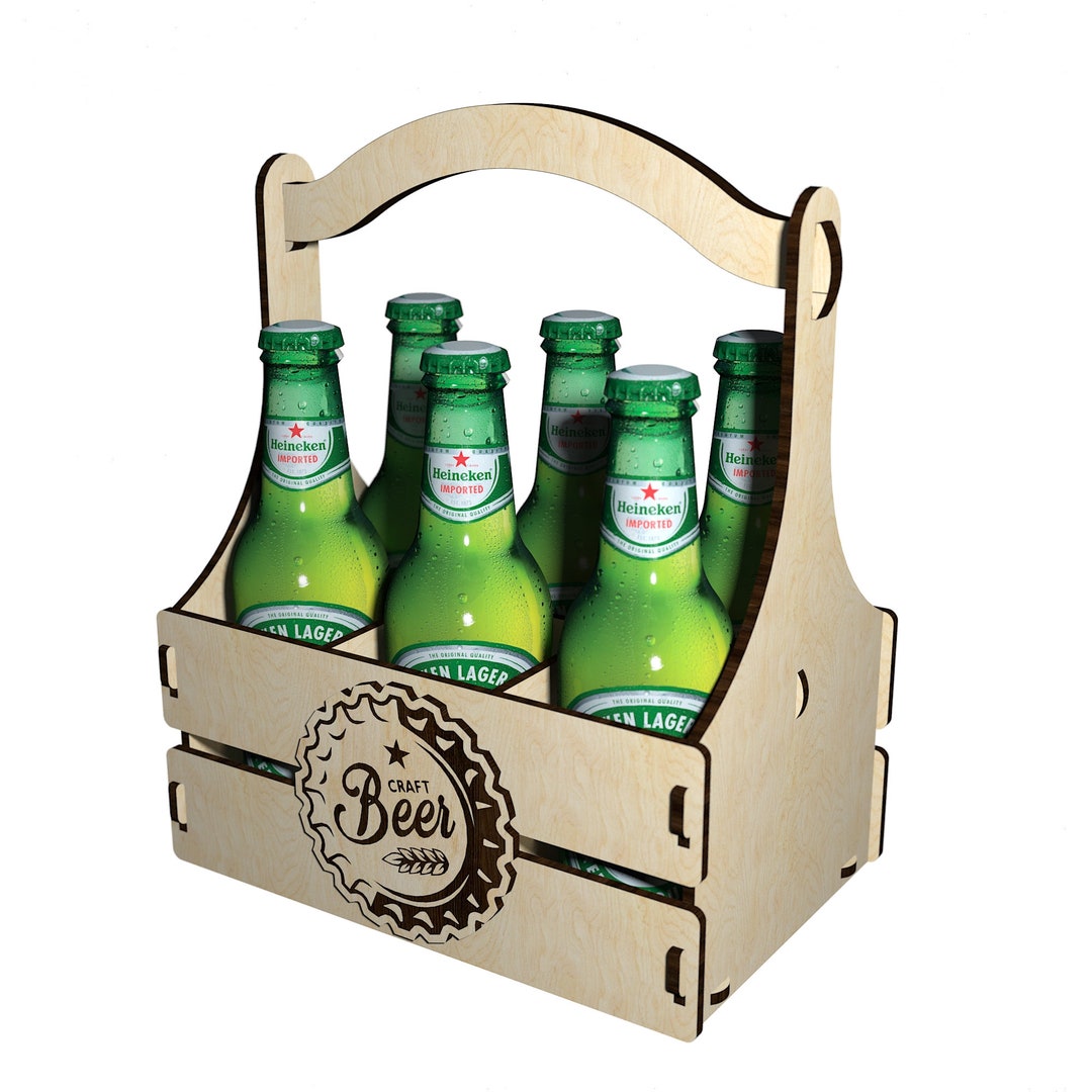 Beer Bottle Box Beer Can Holder Svg Dxf Dwg Cdr 11 Pdf 5 Mm or 6 Mm ...