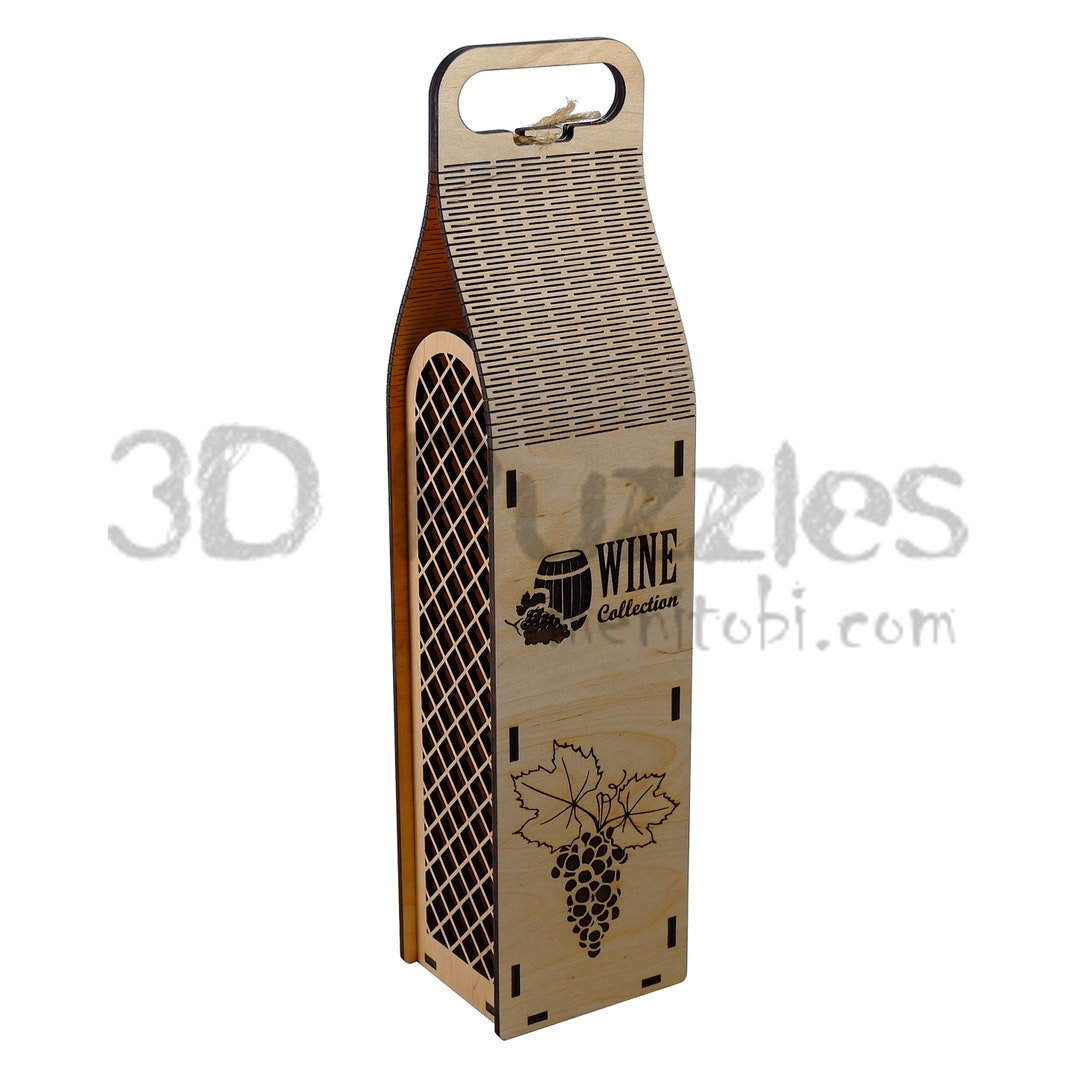 Beautiful Wine Box 4 Mm Plywood Dxf File for Cnc Router or Laser Cut ...