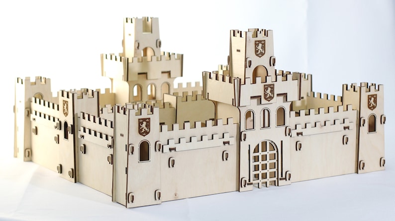 Wooden Castle Laser Cut Vector File for Cnc 3mm, 4 Mm 1/8 Inch Material ...