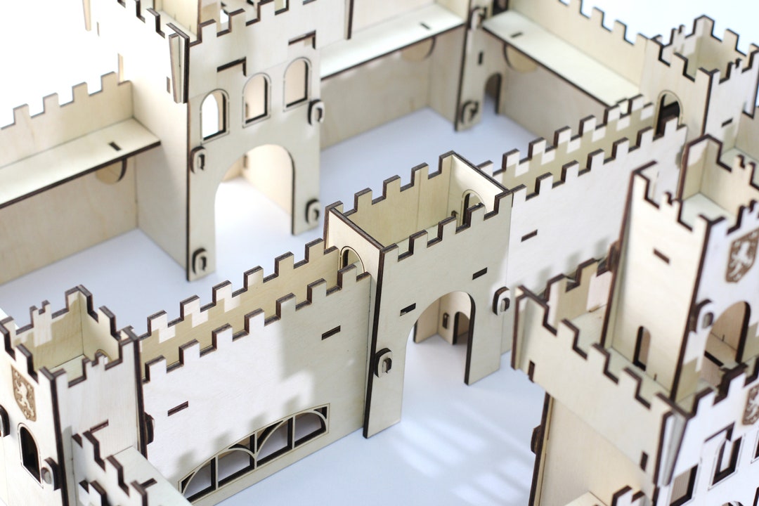 Wooden Castle Laser Cut Vector File for Cnc 3mm, 4 Mm 1/8 Inch Material ...
