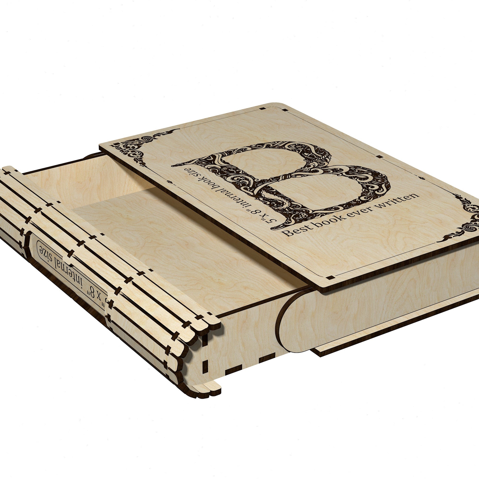 Slider Book Box 5" X 8" Inch Internal Size for 3 Mm 1/8 Inch 4 Mm ...