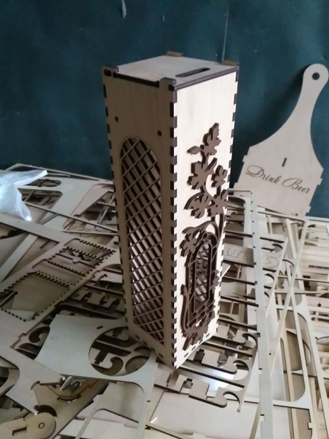 Beautiful Wine Box 4 Mm Plywood Dxf File for Cnc Router or Laser Cut ...