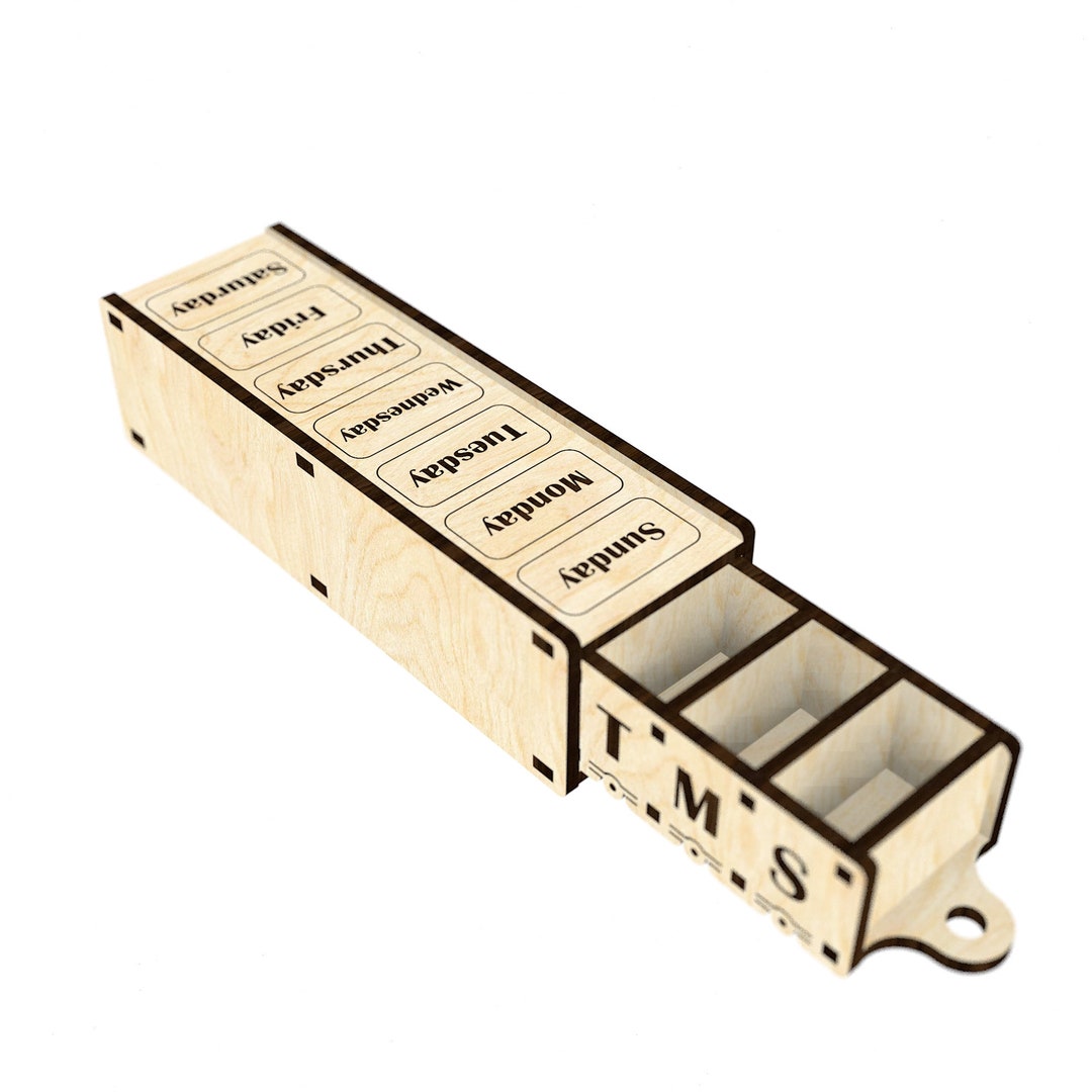 Laser Cut 3mm or 4 Mm 1/8 Inch Svg 7 Days Ones a Day Pill Organizer ...