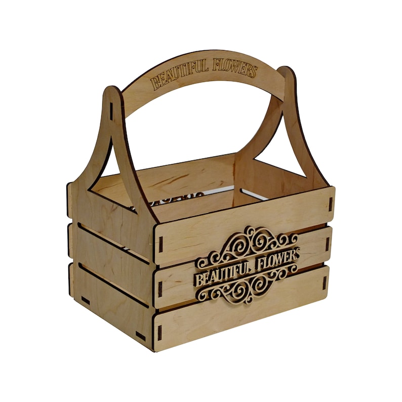 The Flower Basket DXF for Laser Cut or Other Cnc Routers 4mm | Etsy