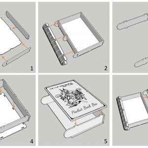 Slider Pocket Book Box 4.25" X 6.87" Inch Internal Size for 3 Mm 1/8 ...