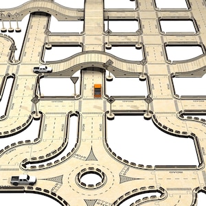 Wooden Auto Track System Vector File for Laser Cutting – 3mm and 4mm ...