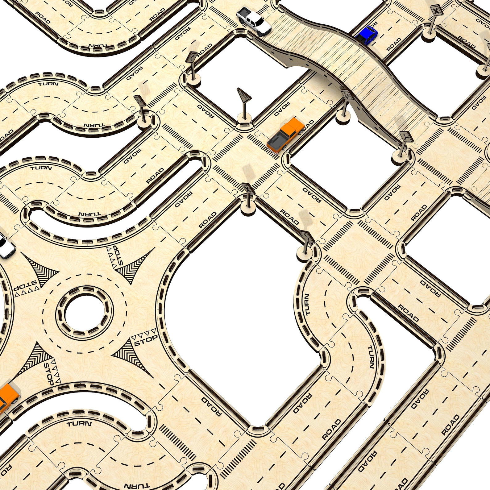 Wooden Auto Track System Vector File for Laser Cut Cnc 3 4 Mm - Etsy