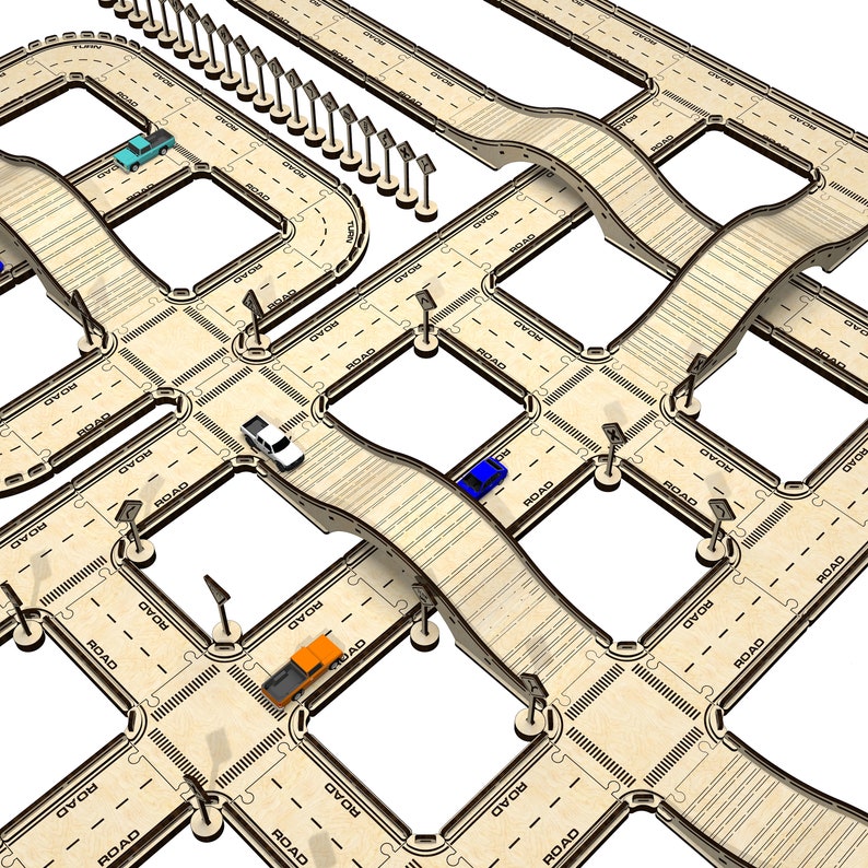 Wooden Auto Track System Vector File for Laser Cut Cnc 3 4 Mm - Etsy