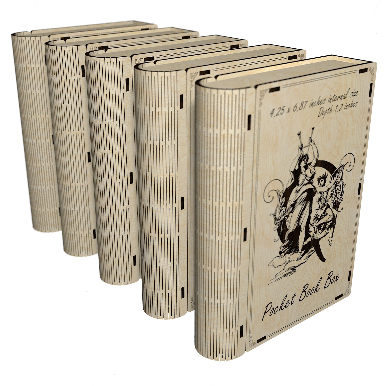 Slider Pocket Book Box 4.25" X 6.87" Inch Internal Size for 3 Mm 1/8 ...