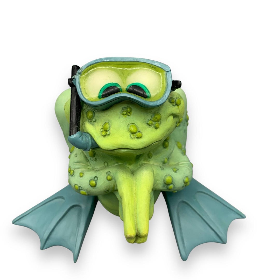 Sprogz Flipping Frog Snorkling Flippers Goggles Hall Resin Figure 1994 ...